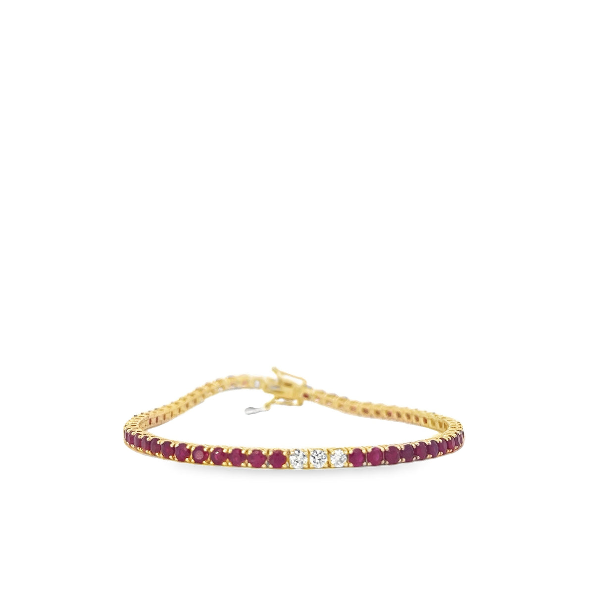 14K YELLOW GOLD DIAMOND AND RUBY BRACELET - 5.52 CTW – Kaylah Diamonds ...